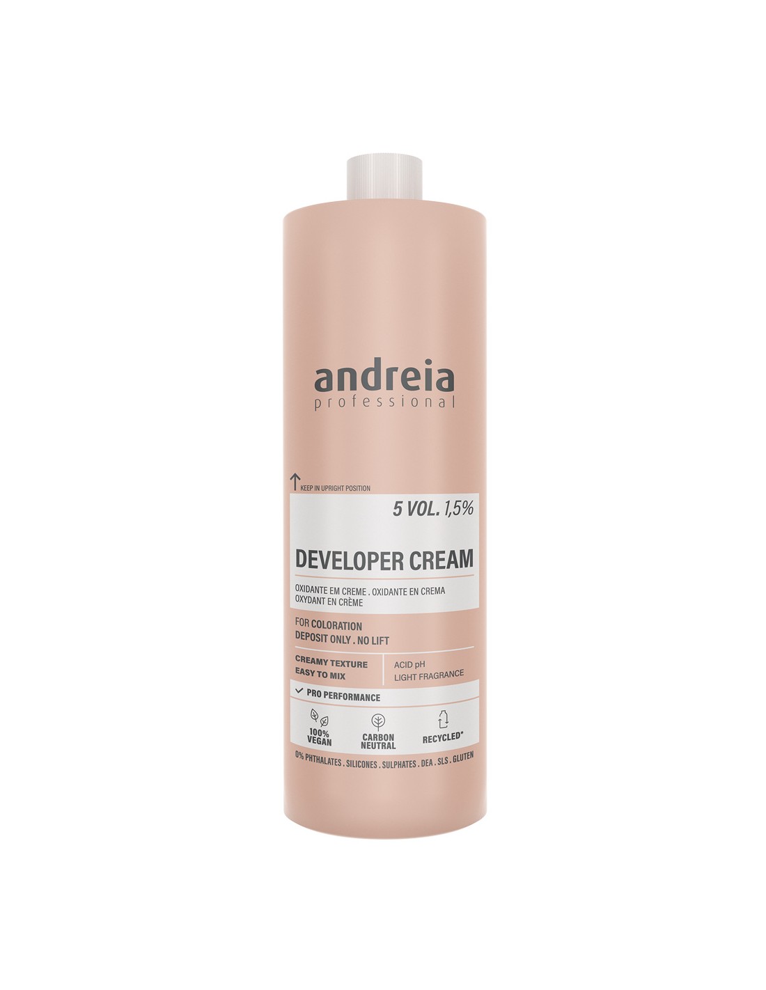 Oxidante Cabelo Developer cream 5 Vol. 1,5% 1L - Andreia Profissional ...